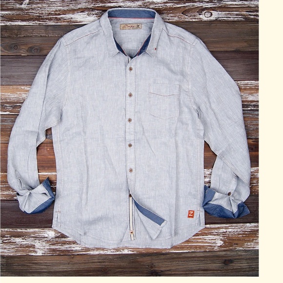 Zenfari | Shirts | Zenfari Sand Check Linen | Poshmark